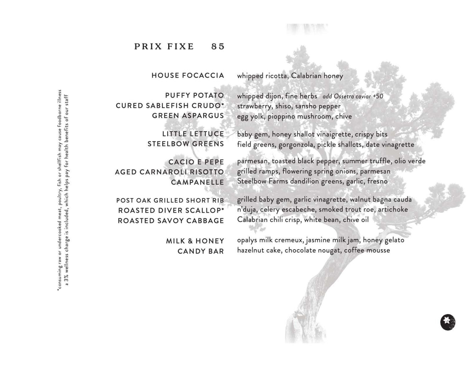 Prix Fixe Menu - Juniper Italian Cuisine