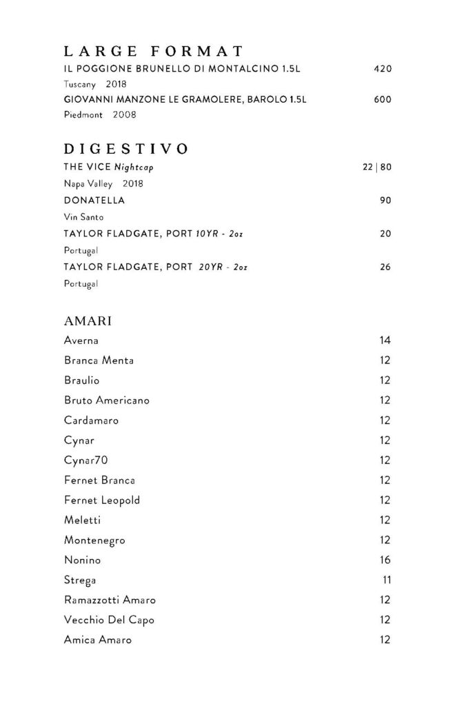 Beverage Menu - Juniper Italian Cuisine