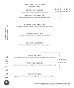 tasting Menu - Juniper Italian Cuisine